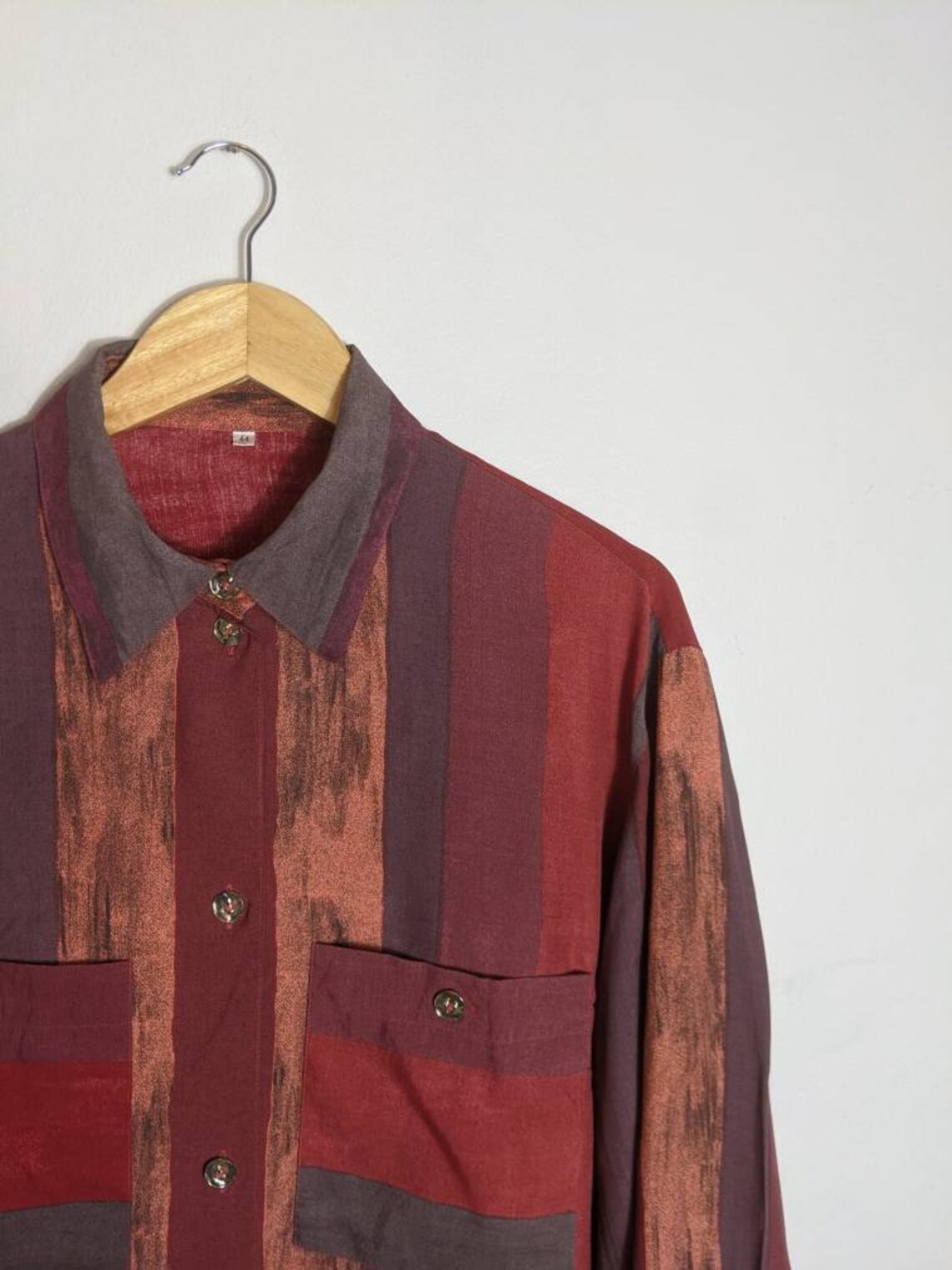90s Red Oversized Grunge Shirt / Abstract Stripy Grunge Blouse - Etsy