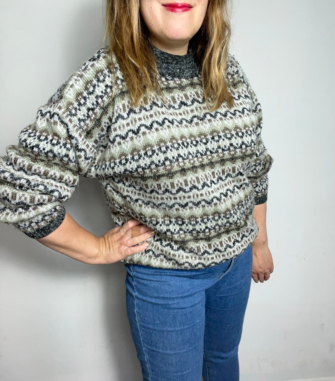 Vintage 90s Grunge Jumper / 90s Grandad Sweater - Etsy