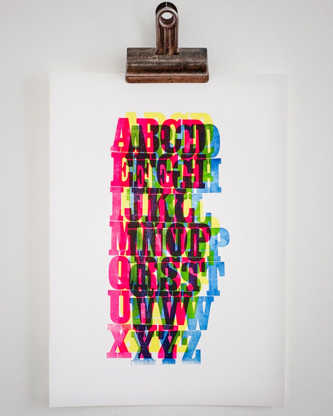 Letterpress A4 Print CMY Alphabet Serif Type press Not for Sale - Etsy UK