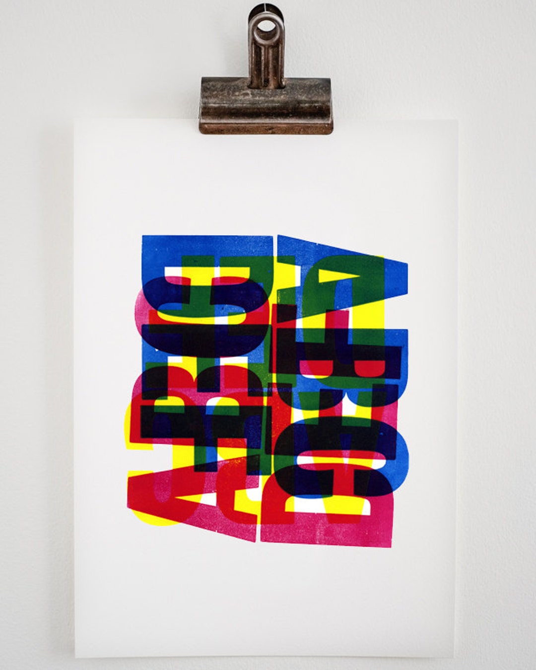 Letterpress A4 Print ABCDEF - Etsy