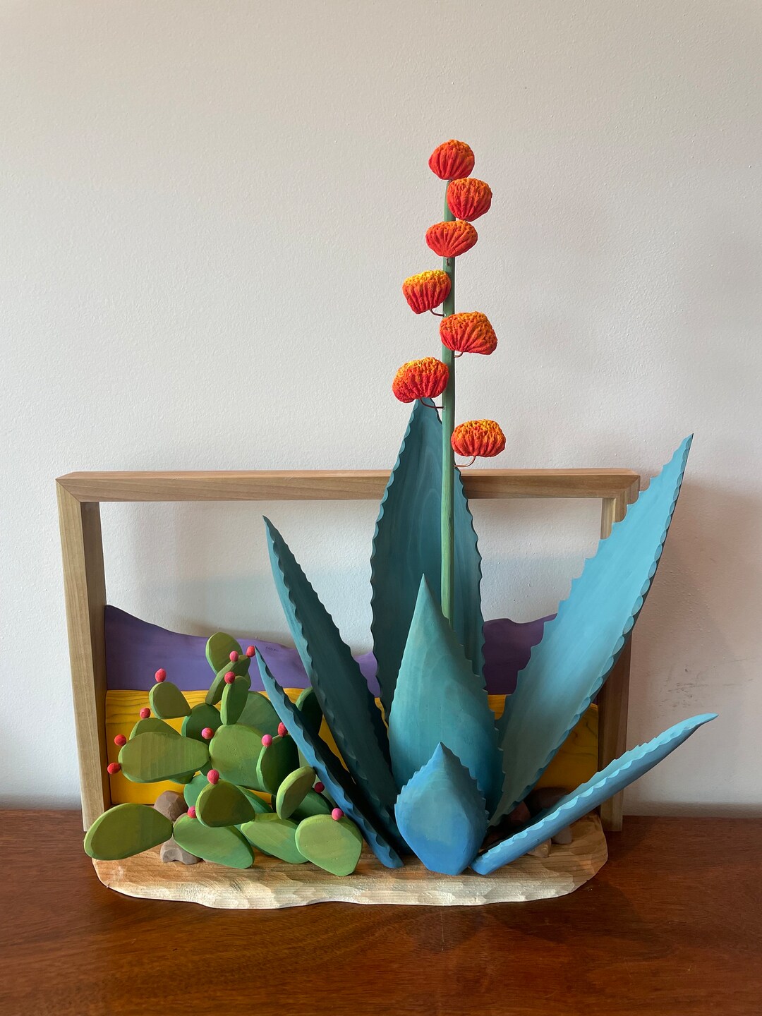Desert Agave Wood Wall/ Table Art - Etsy