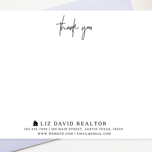 Realtor Thank You Greeting Card Set Real Estate / Home Note - Etsy