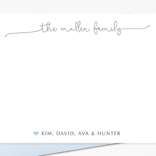 Script Personalized Stationery Cards Set Flat Notecards - Etsy