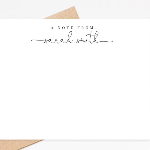 Personalized Script Stationery Cards Set A Note From - Etsy