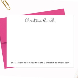 Personalized Business Notecards, Personalized Stationery Flat Card Set ...