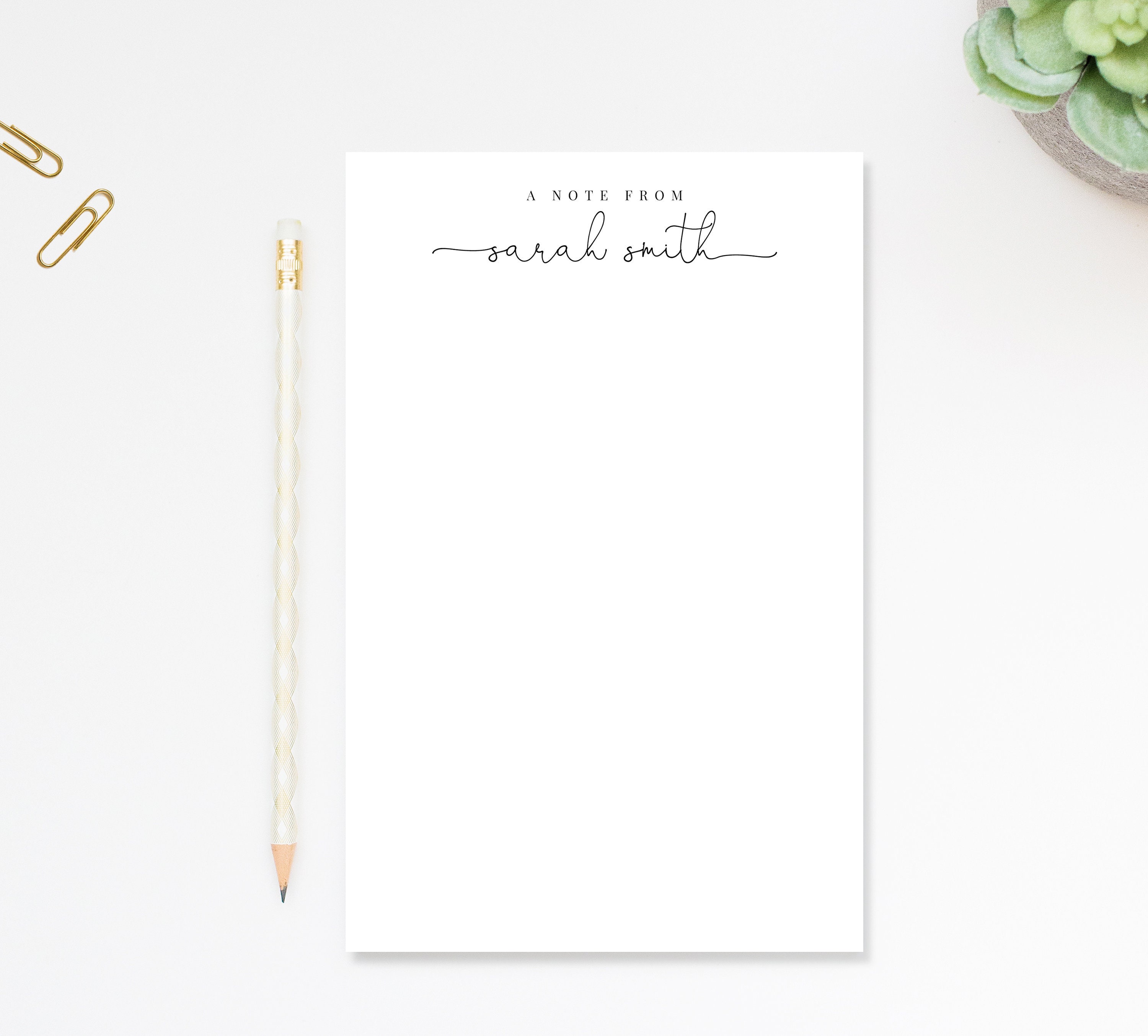 Script Personalized Notepad Personalized Notepad Gift for - Etsy