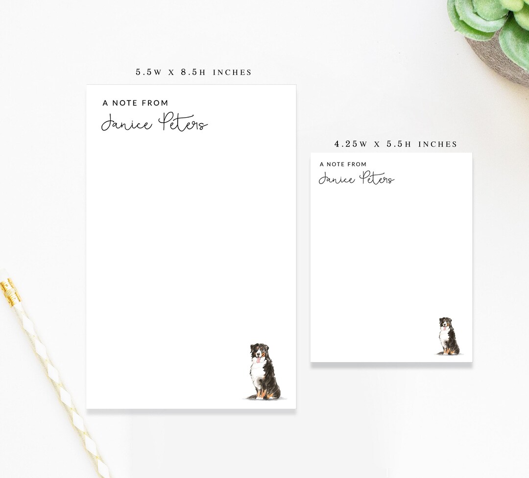 Personalized Dog Animal Notepad Stationery, A Note From Notepad With ...