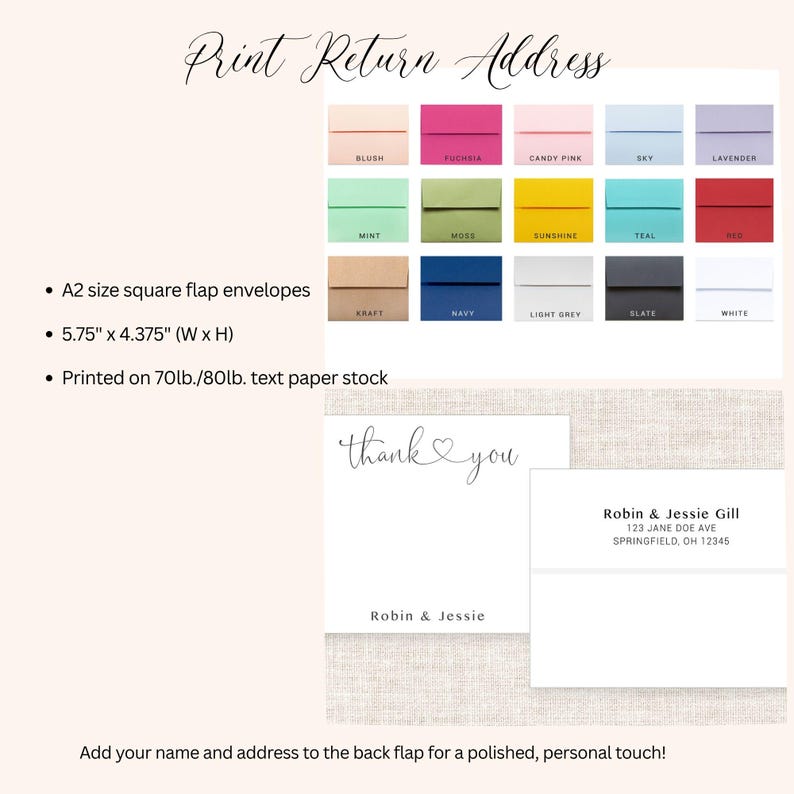 Print Return Address - Add On - Etsy