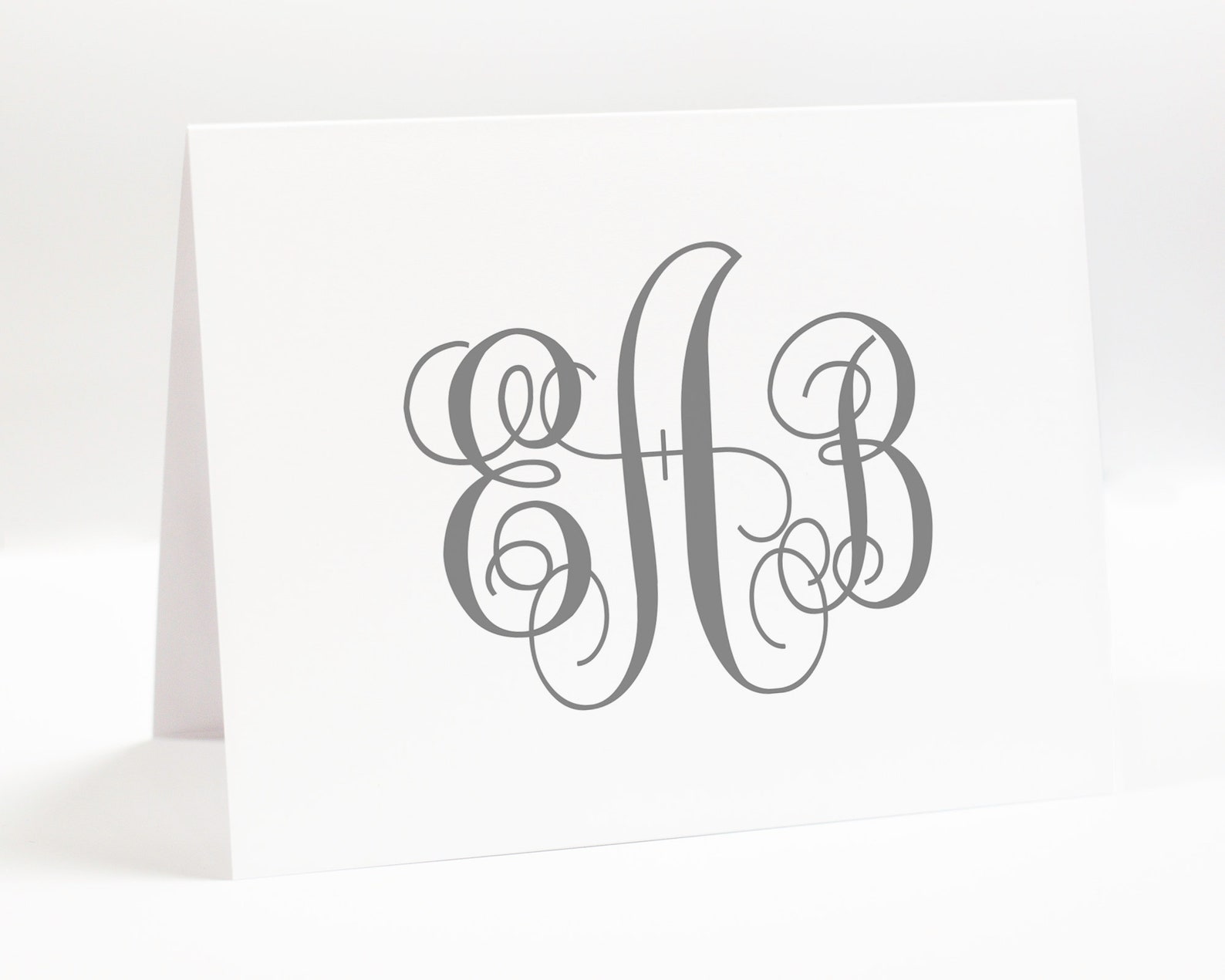 Personalized Folded Monogram Stationary Folded Greeting Card - Etsy
