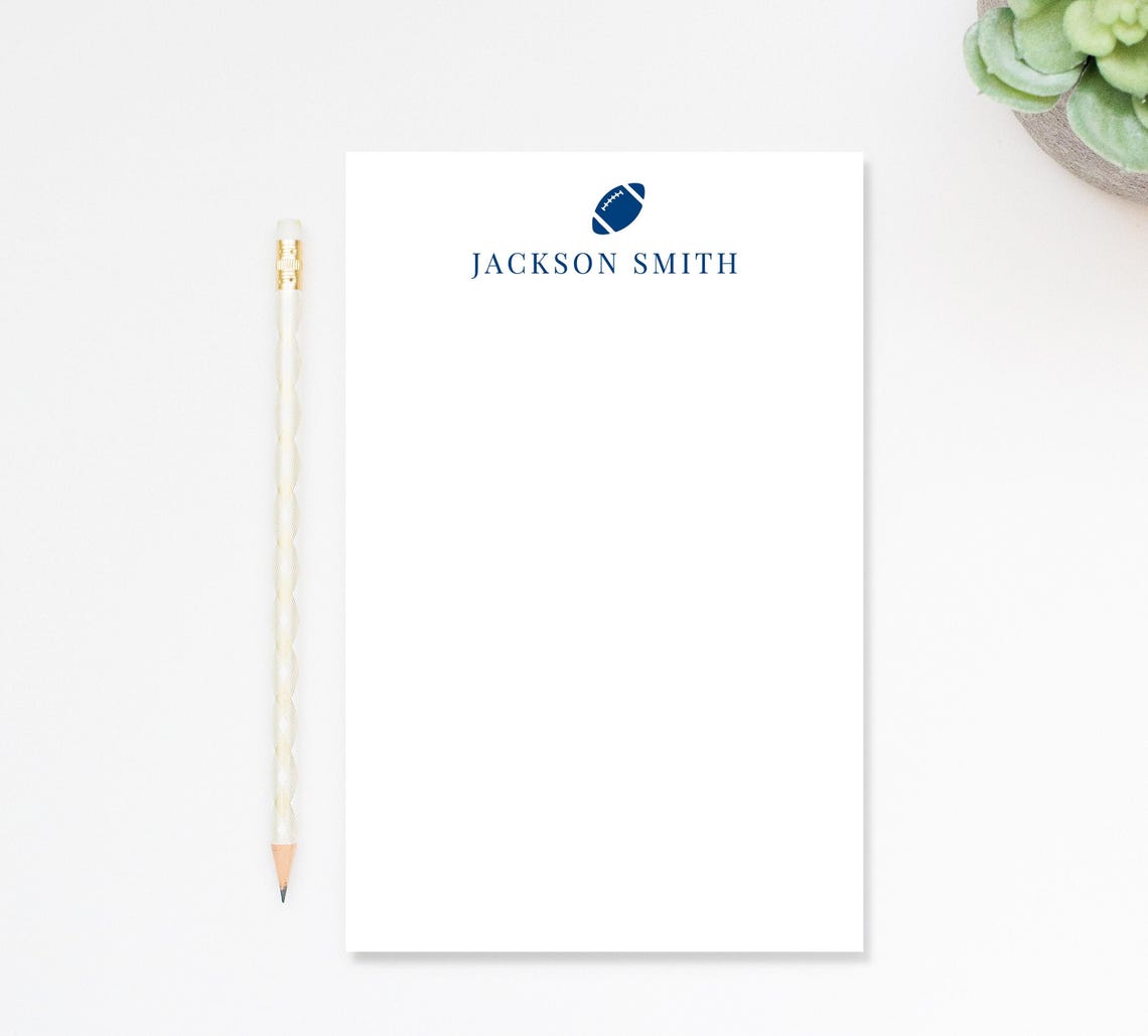 Personalized Football Notepad for to Do List Paper Pads, Sports Style ...