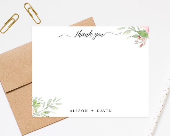 Calligraphy Script Thank You Personalized Stationery - Etsy