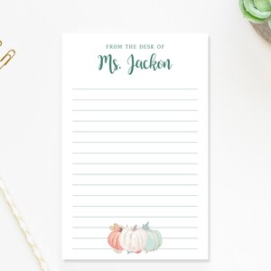 Personalized Pumpkin Notepad With Pumpkin Watercolor Pumpkin - Etsy