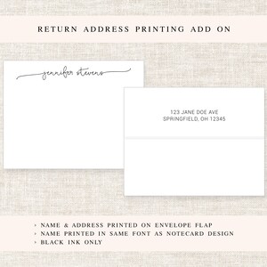 Script Personalized Stationery Cards Set, Flat Notecards, Personalized ...