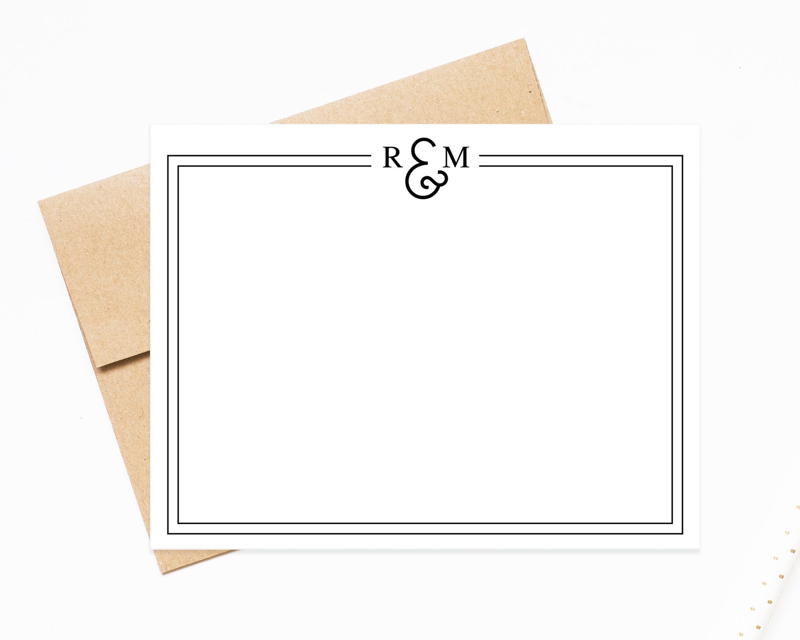 Personalized Monogrammed Stationary With Borders, Monogram Stationary ...