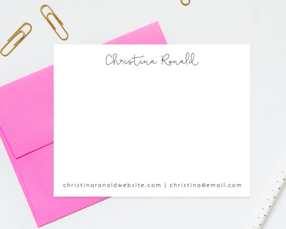 Personalized Business Notecards Personalized Stationery Flat | Etsy