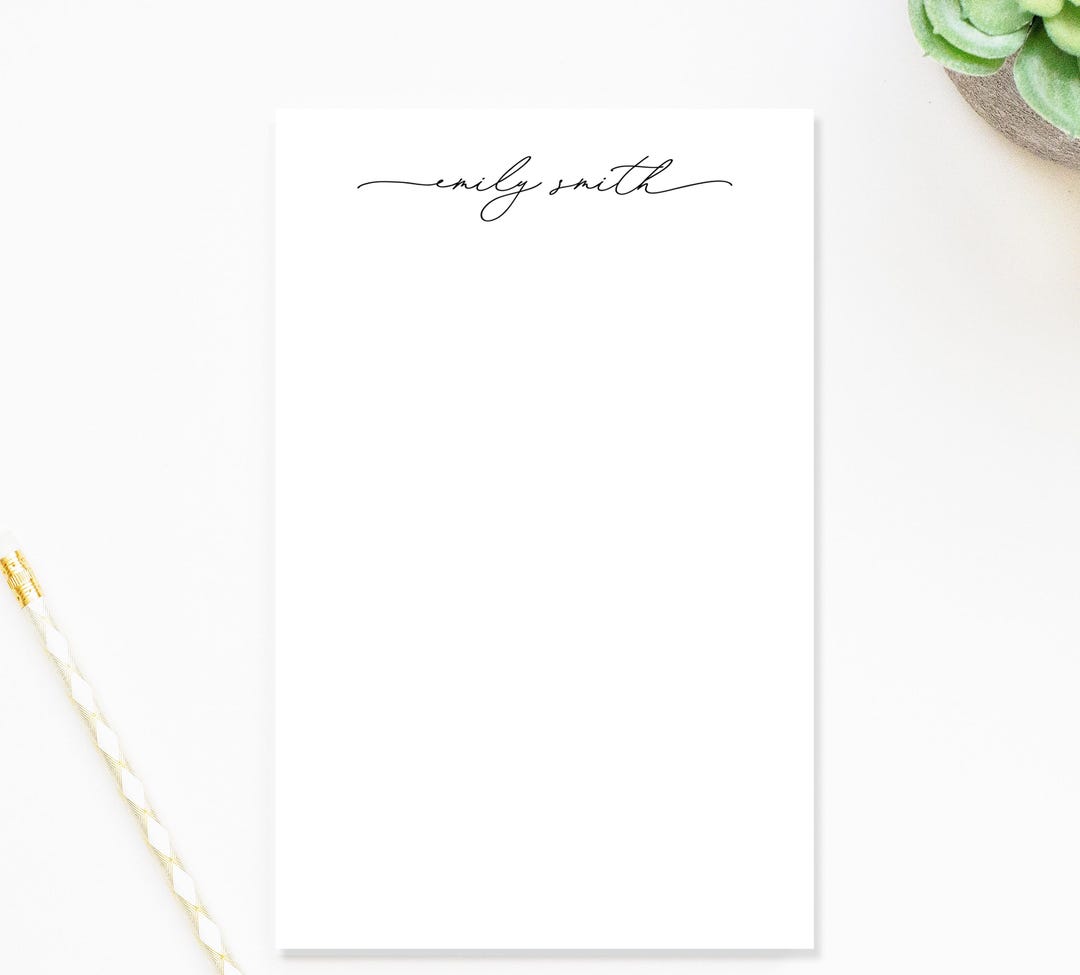 Personalized Script Notepad, Stocking Stuffer, Customized Notepad ...