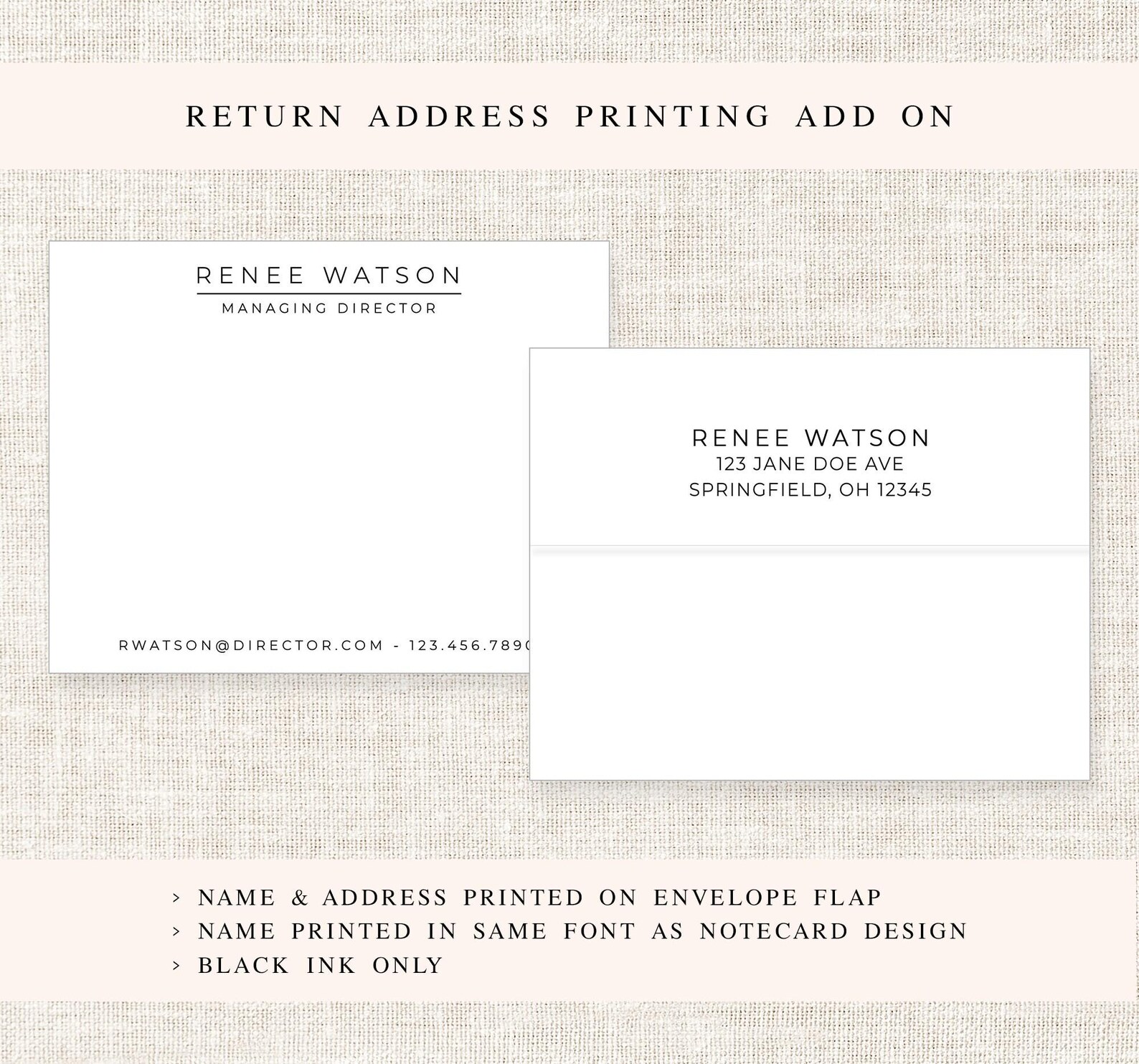 Business Note Card Set, Personalized Stationery Notecards Set ...