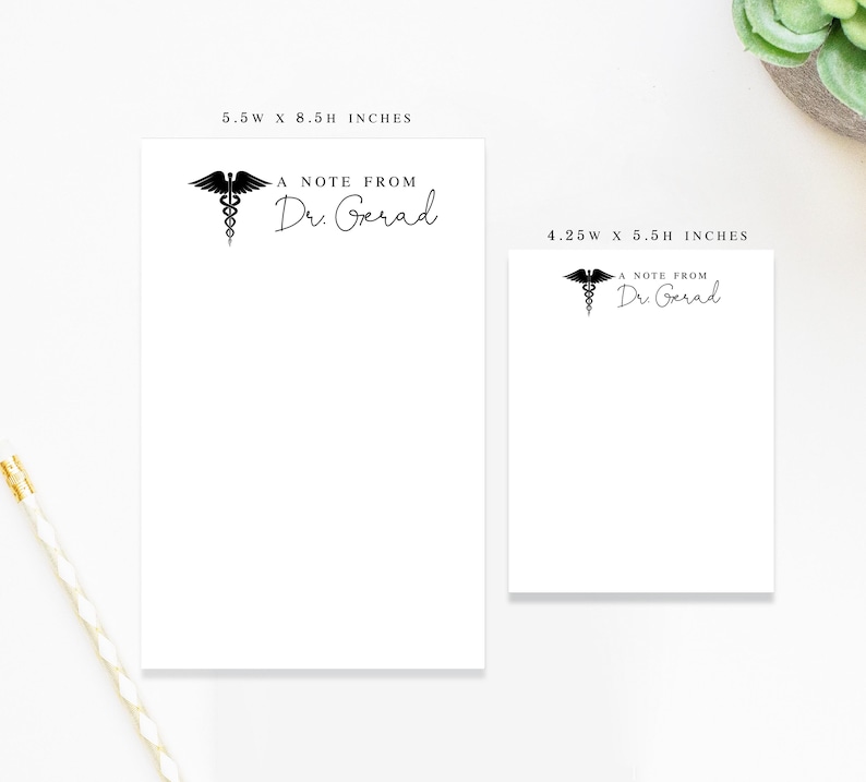 Personalized Medical Caduceus Notepad for Doctor, A Note From Notepad ...