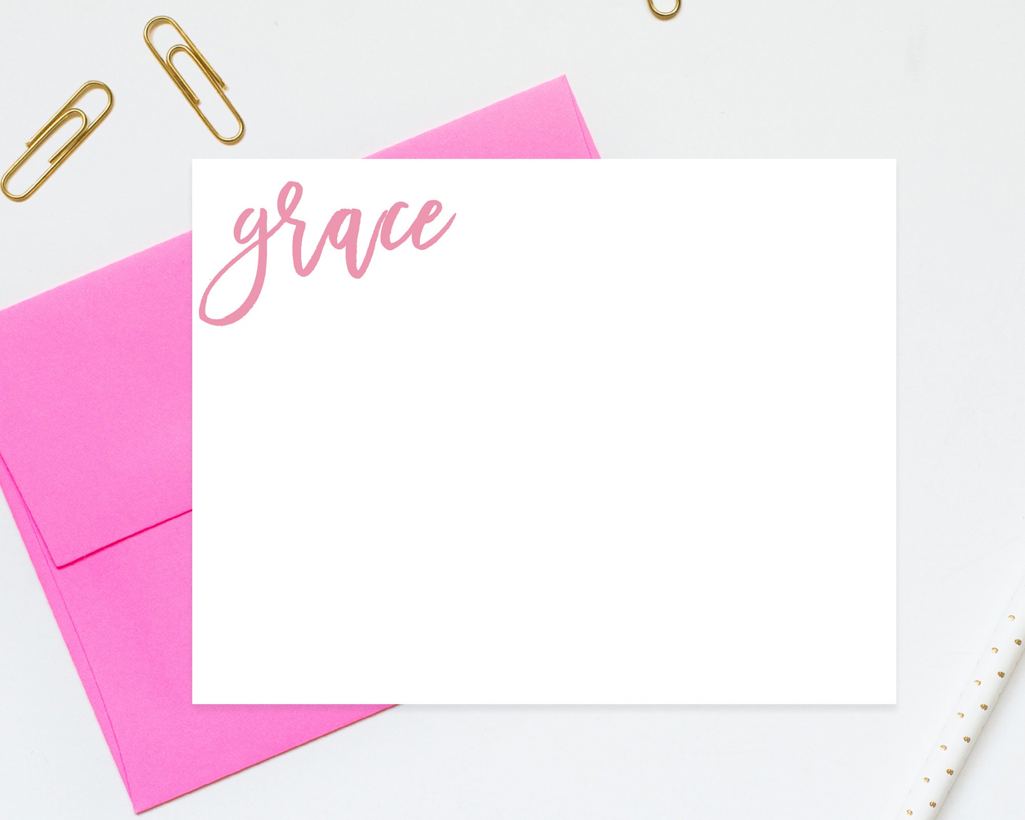 Personalize Notecard Modern Personalized Stationery Cards | Etsy