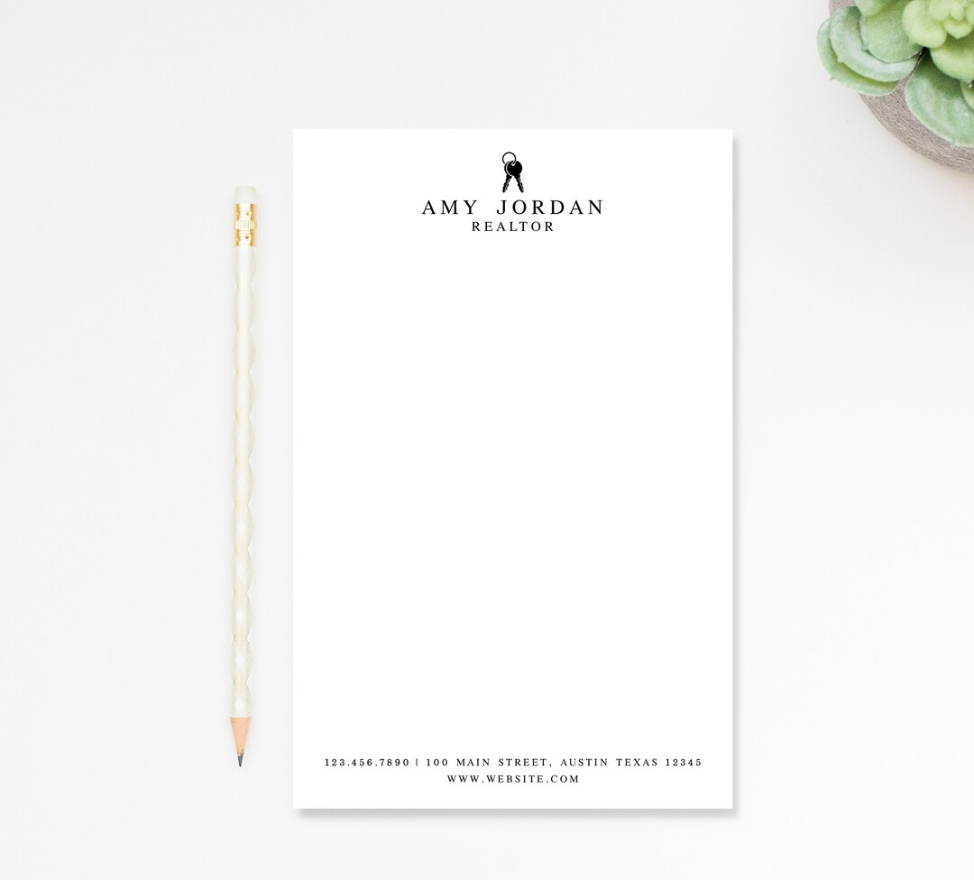 Personalized Notepad for Realtor Agent, Custom Real Estate Business ...