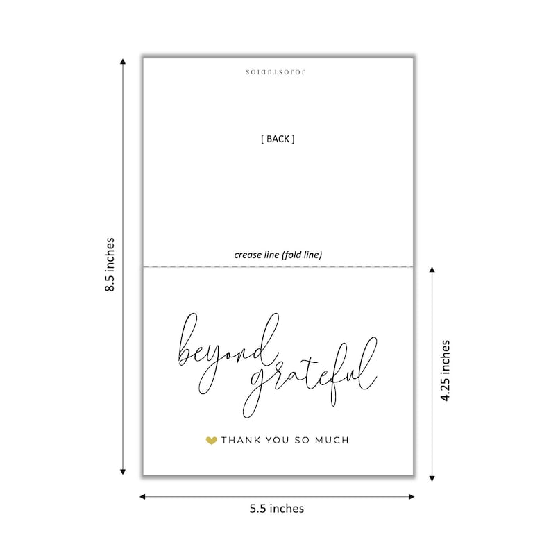 Personalized Folded Thank You for Wedding, Beyond Grateful Greeting ...