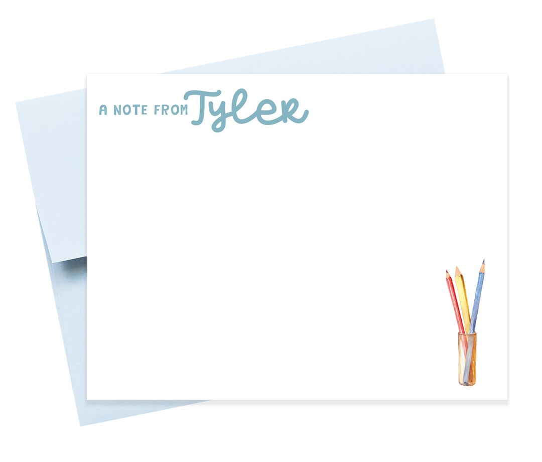Personalized Stationary for Kids Back to School With Pencil Clipart ...