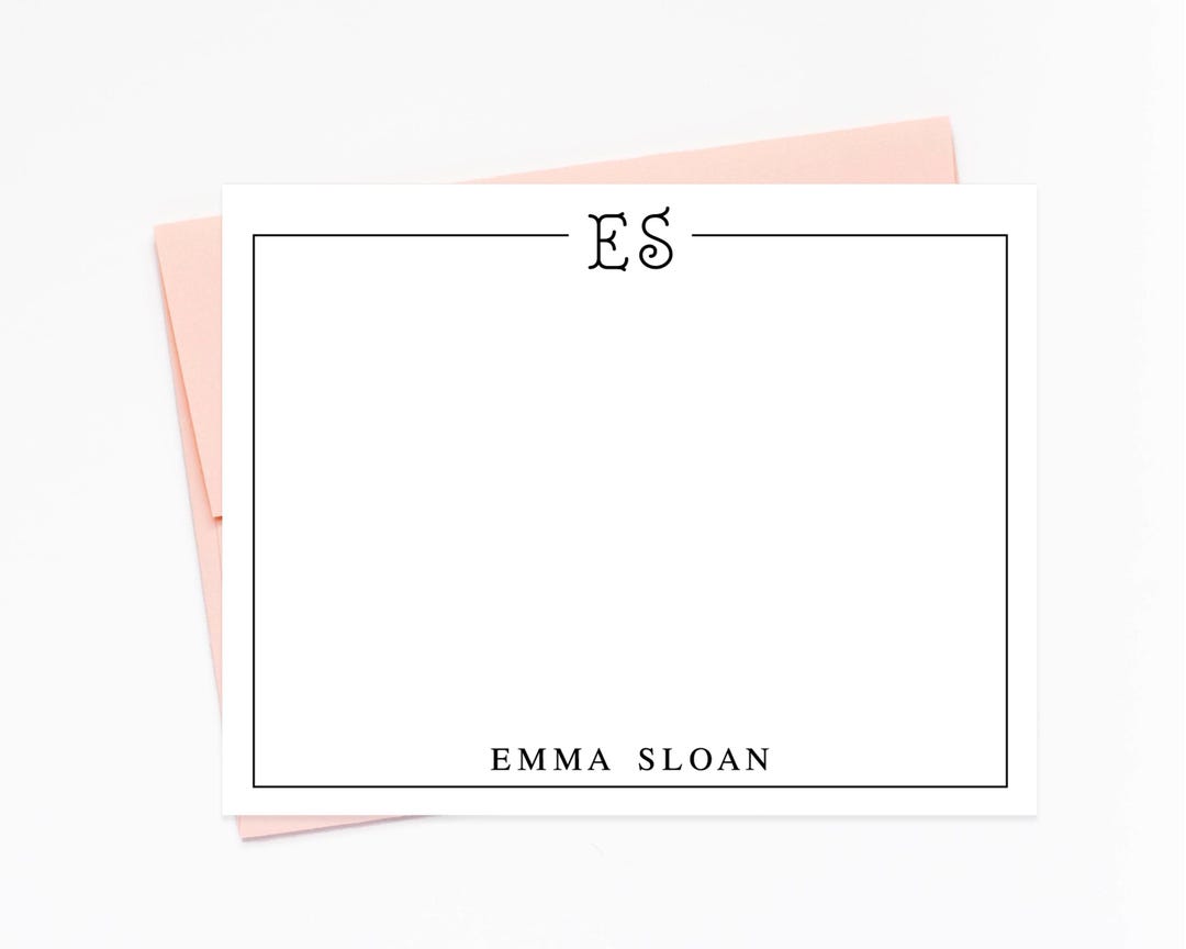 Personalized Modern Monogrammed Stationery Set, Preppy Stationery ...