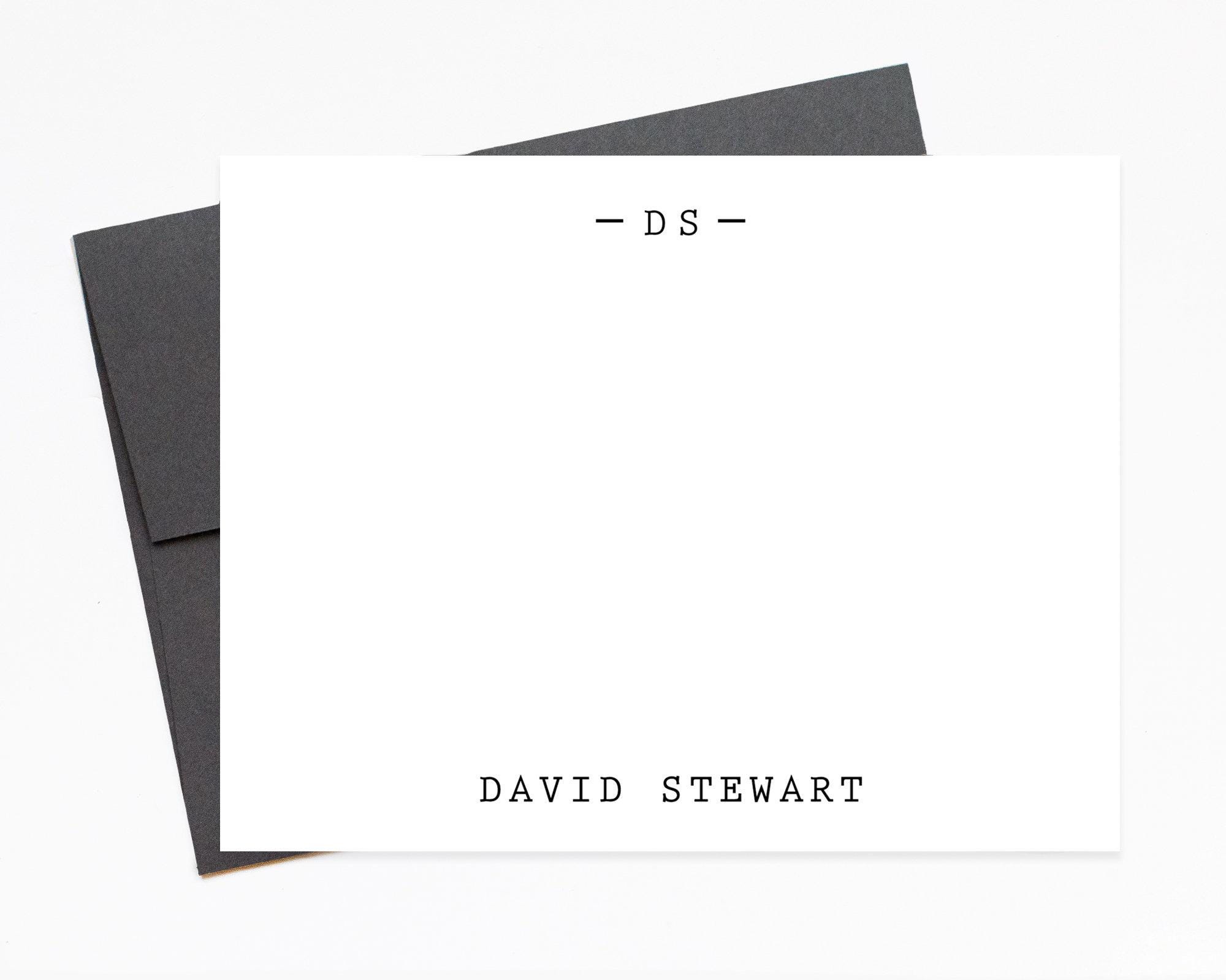 Monogrammed Stationery for Him, Masculine Stationary for Men, Thank You ...