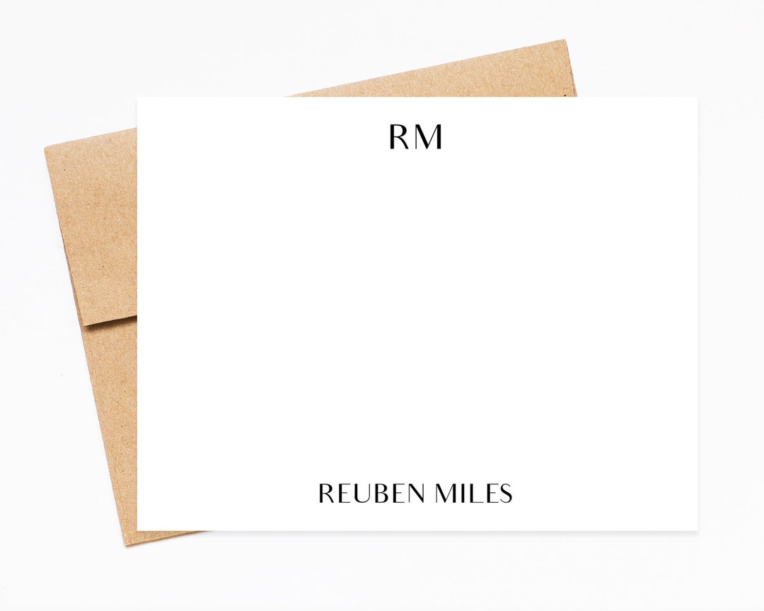 Personalized Monogrammed Stationery for Him, Masculine Stationary for ...