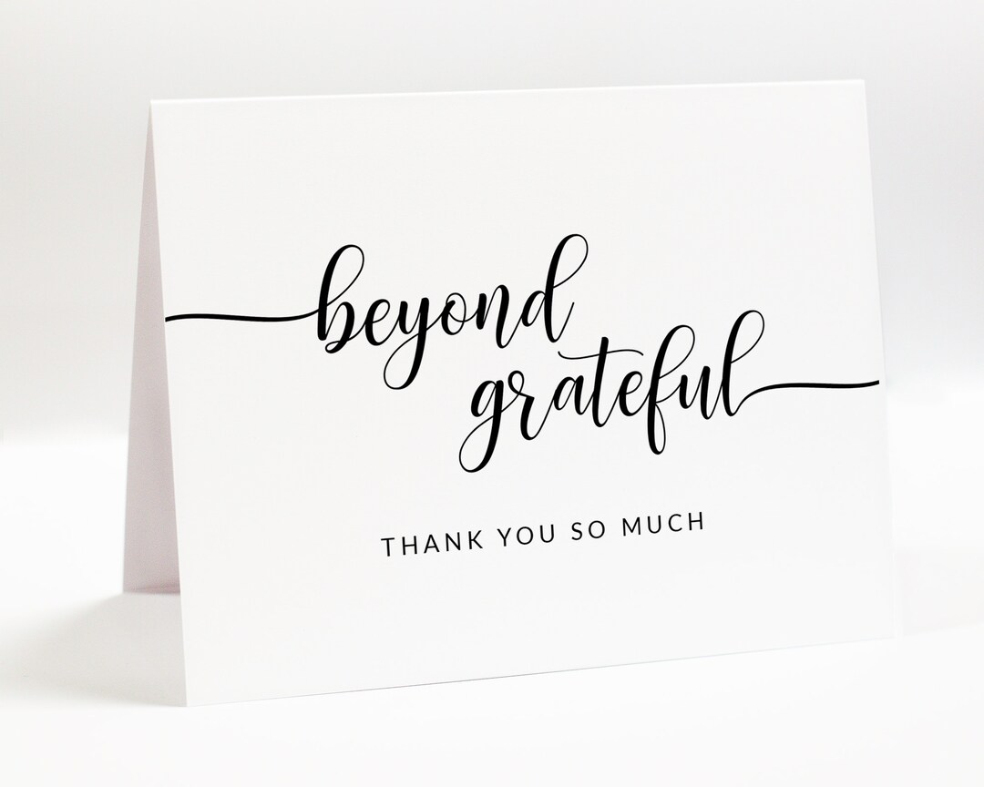 Beyond Grateful Thank You Cards, Thank You Letter for All Events ...