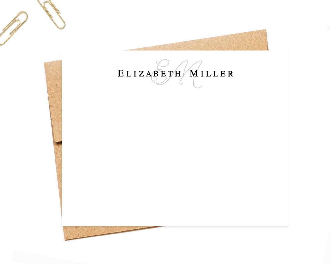 Personalized Monogram Stationery Cards, Monogram and Modern ...