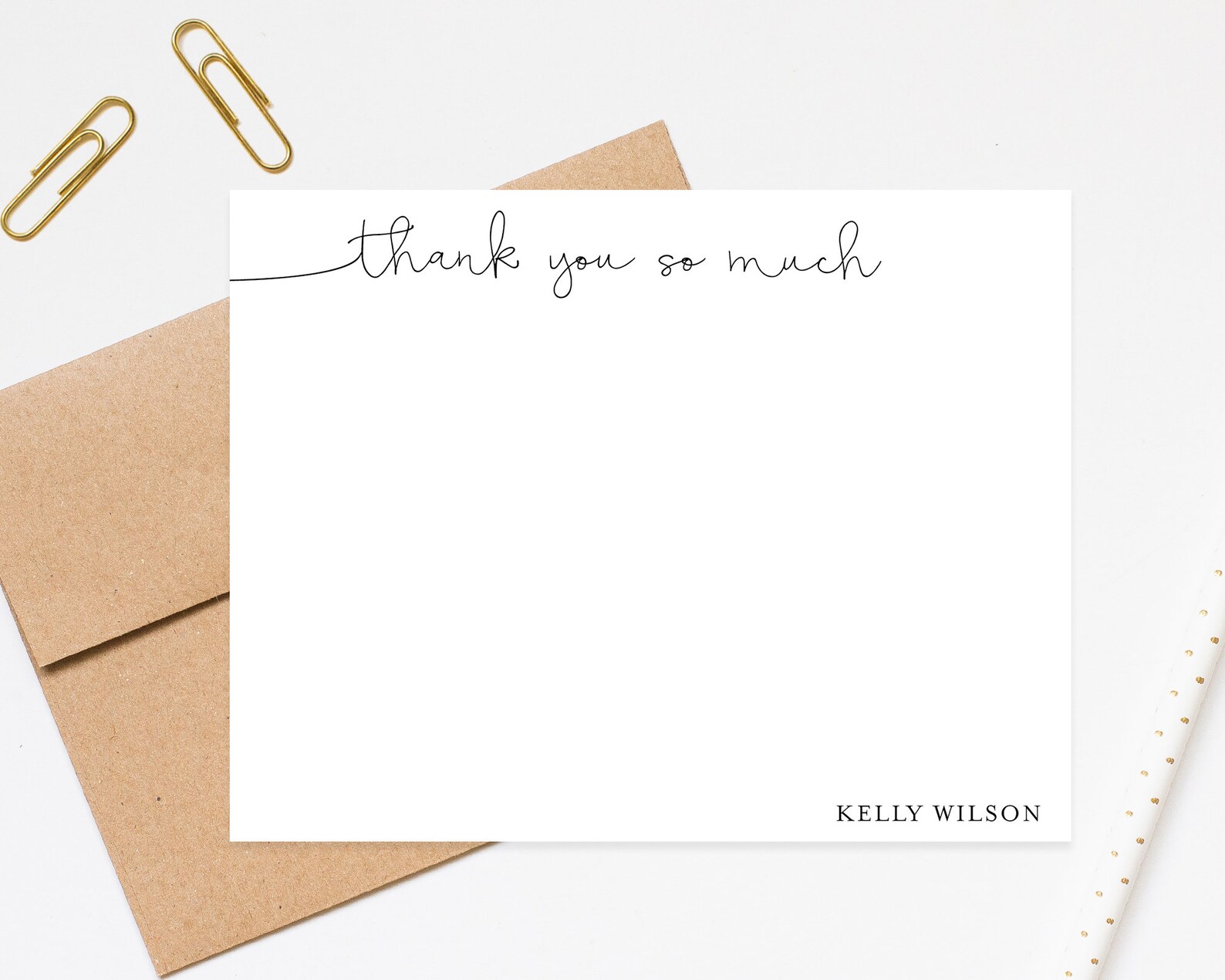 Thank You Notecards Flat Personalized Note Cards Custom | Etsy