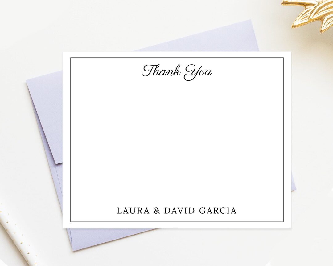 Personalized Modern Stationery Note Cards With Border, Stationary for ...