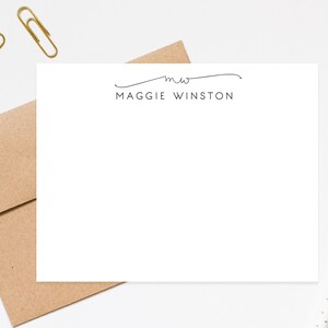 Monogram Stationary Notecards for Women, Stationery Card Set ...