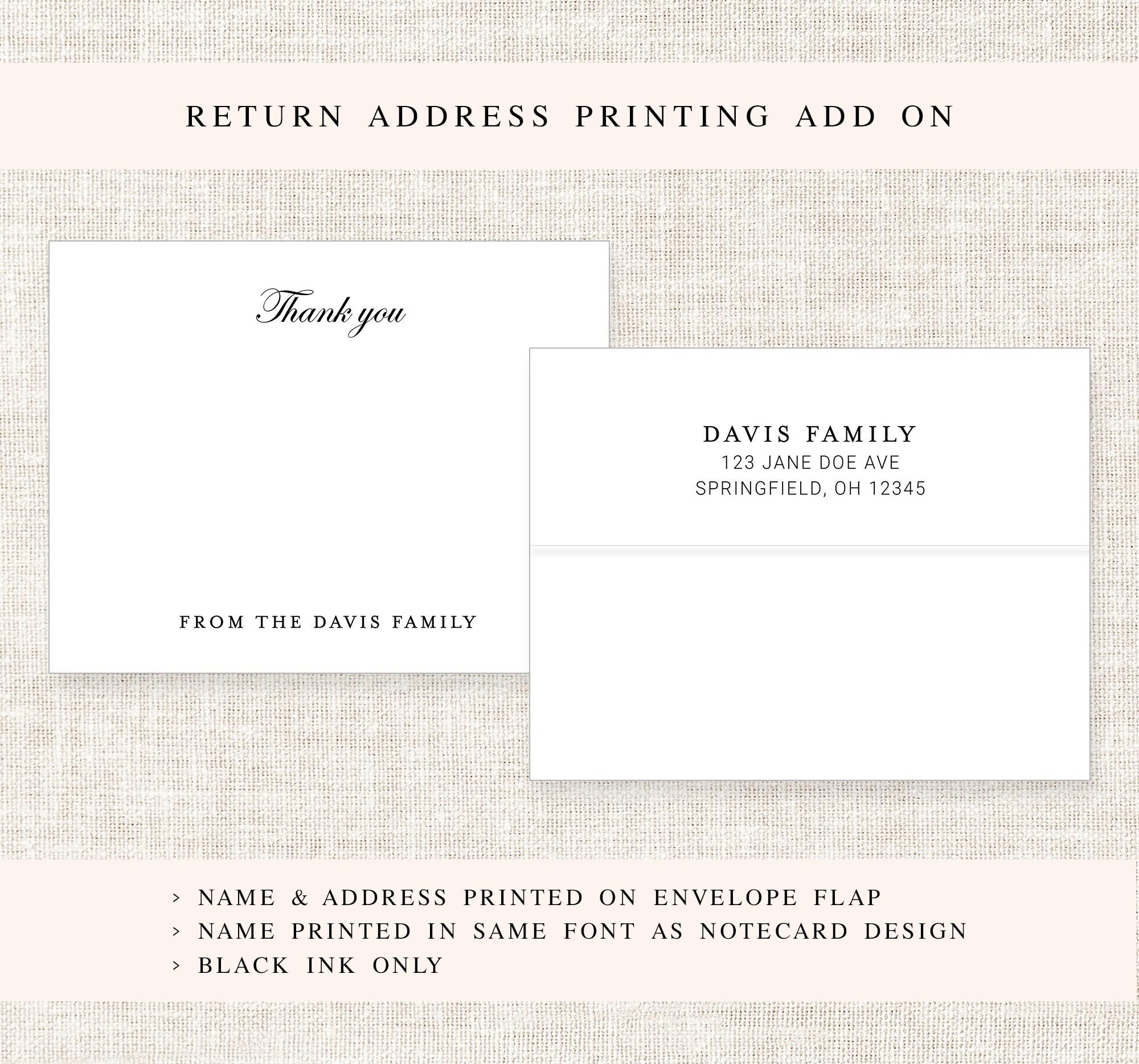 Thank You Personalized Stationery Note Cards With Envelopes ...