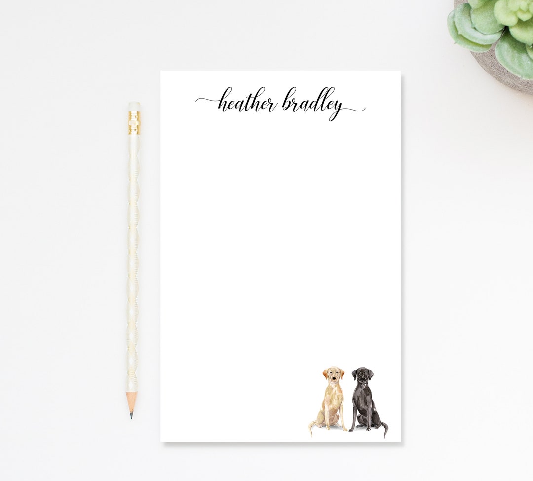 Personalized 2 Dog Notepad Stationery, Notepad With Two Dog Notes ...
