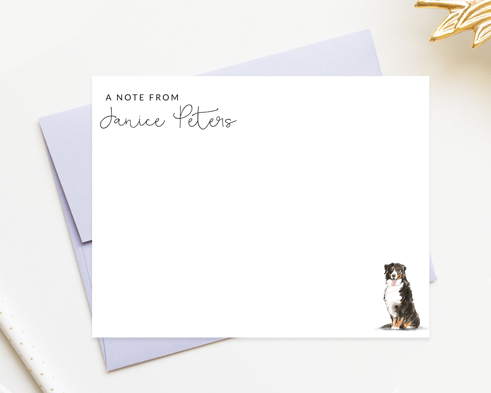 Personalized Dog Stationary A Note From Custom Notecard | Etsy