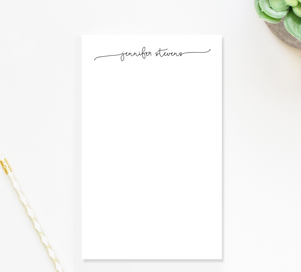 Personalized Script Notepad Simple and Elegant Notepad - Etsy