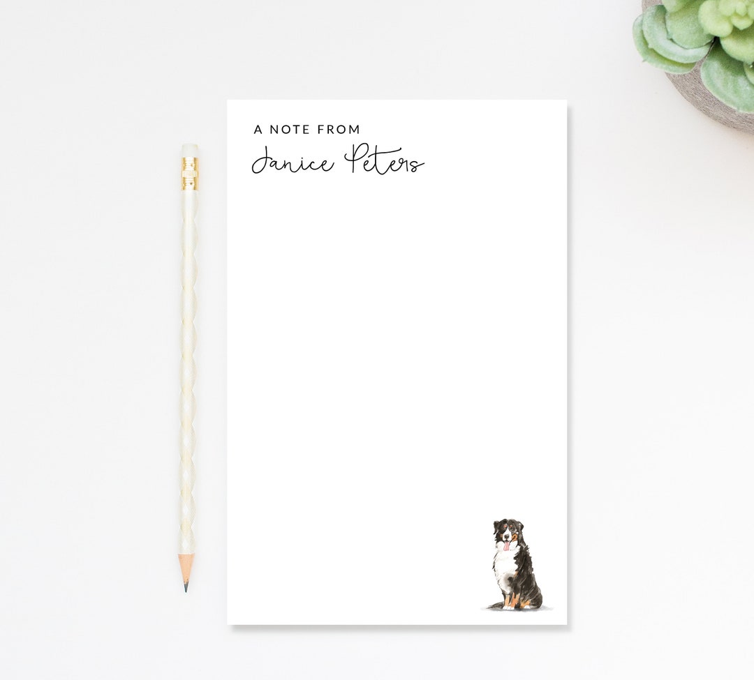 Personalized Dog Animal Notepad Stationery, A Note From Notepad With ...