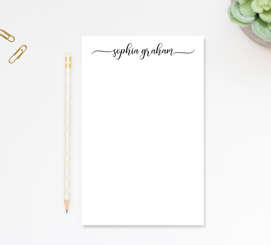 Personalized Notepad Script, Simple and Elegant Notepad, Personalized ...