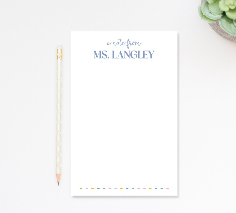 Personalized Stationary Notepad Gift for Teacher, Teacher Appreciation ...