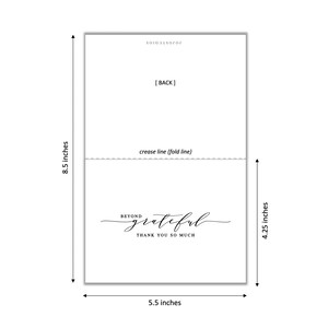 Personalized Beyond Grateful Folded Thank You so Much, 10 Folded Script ...