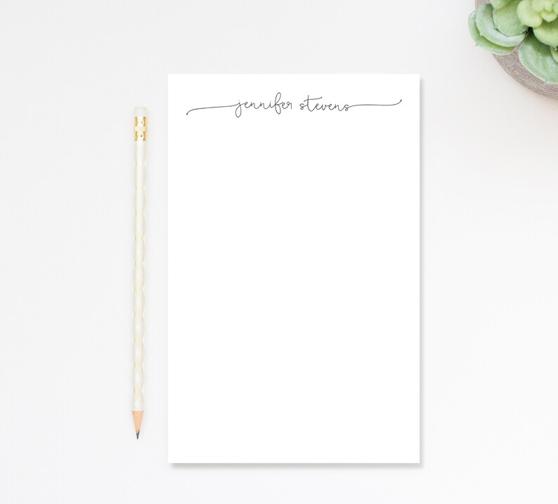 Personalized Script Notepad Simple and Elegant Notepad | Etsy