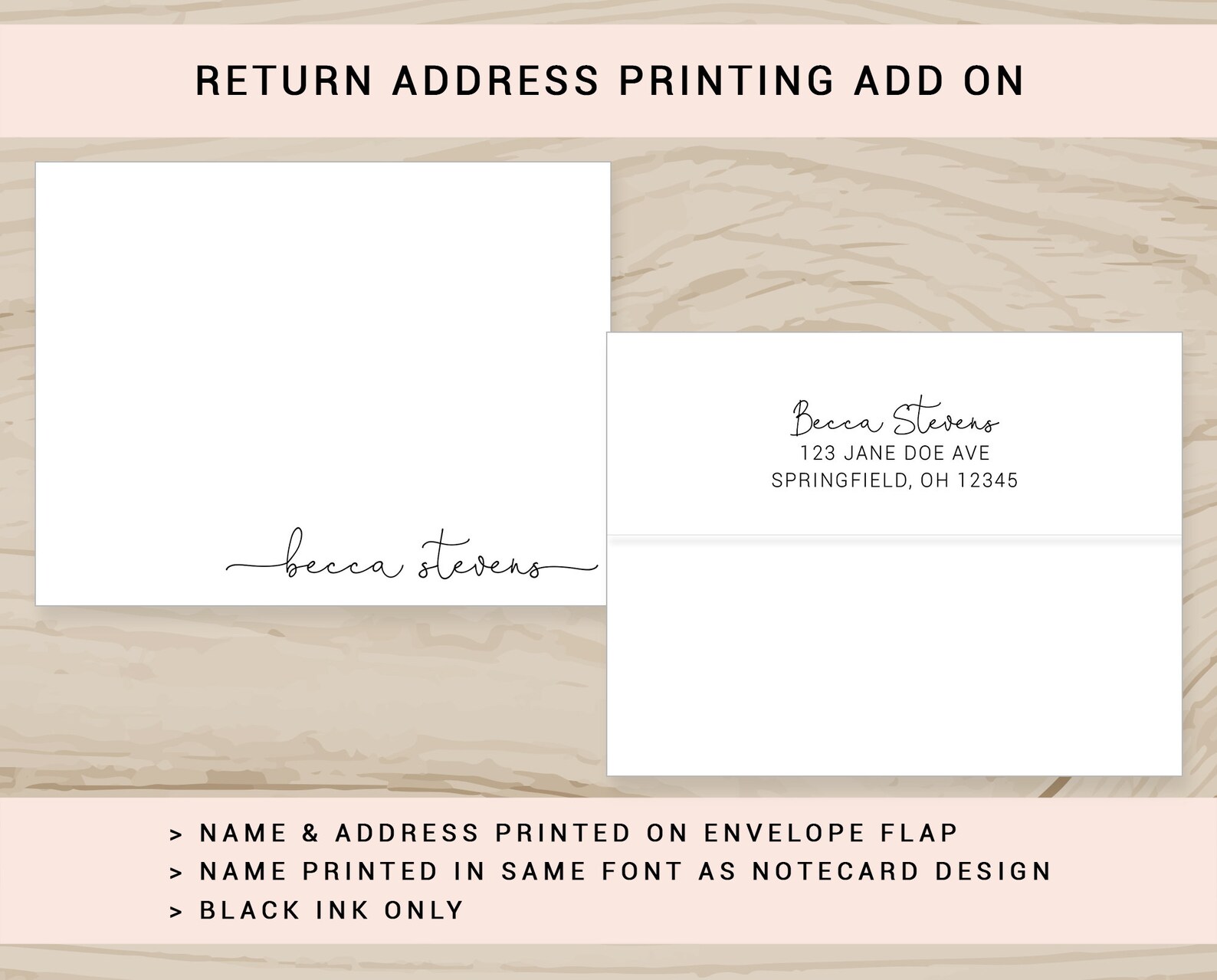 Personalized Script Stationery Cards Set Elegant Flat - Etsy