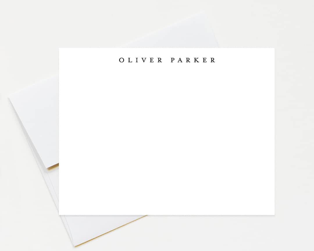 Simple Modern Personalized Stationery Note Cards, Stationary Flat Cards ...