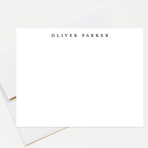 Simple Modern Personalized Stationery Note Cards, Stationary Flat Cards ...