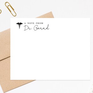 Caduceus Stationery Gift for Doctor, Personalized Gift, Modern ...
