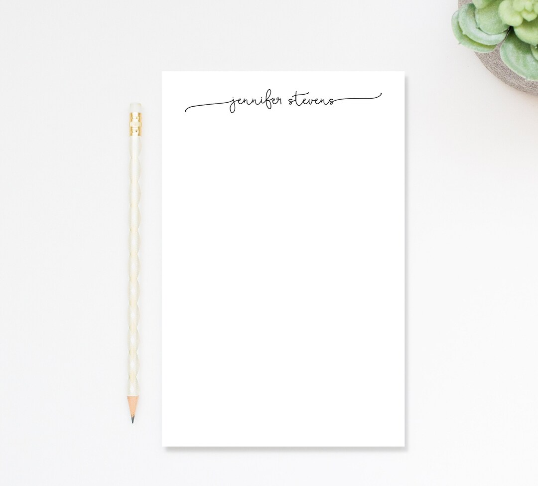Personalized Script Notepad, Simple and Elegant Notepad, Personalized ...