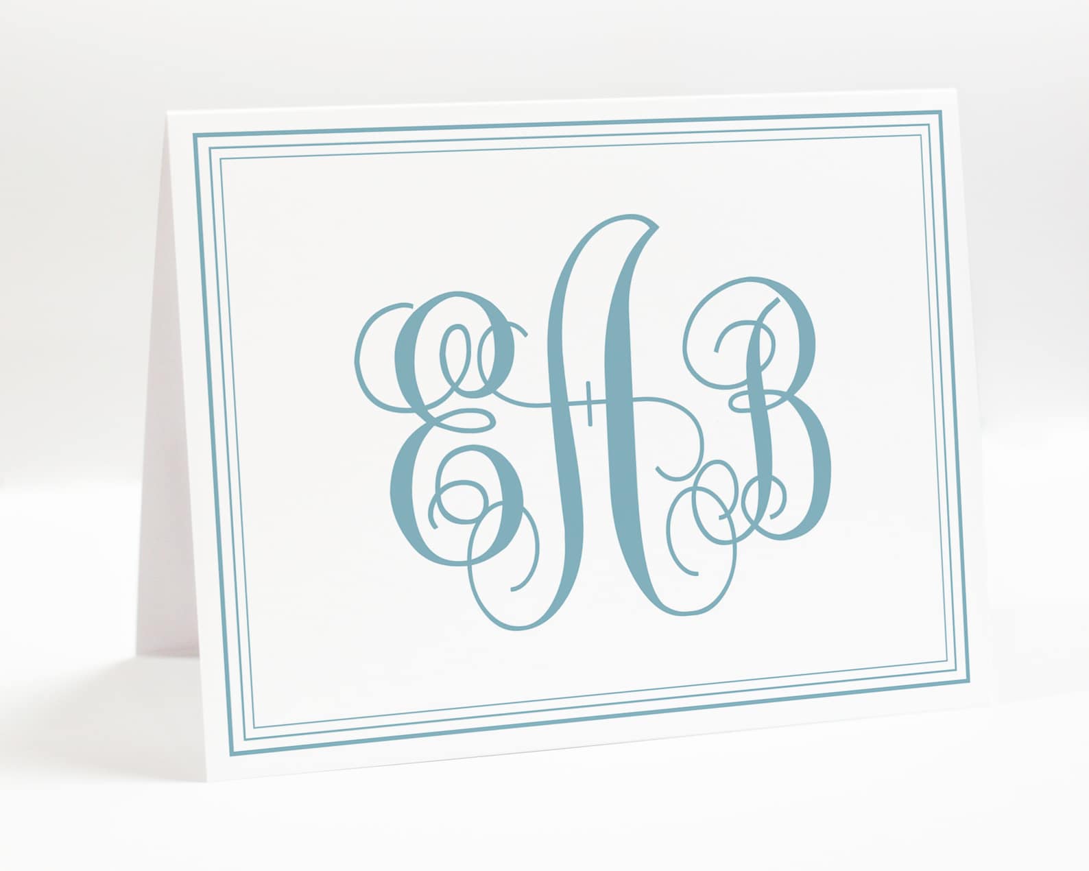 Personalized Monogram Folded Thank You Card Monogram Folded - Etsy