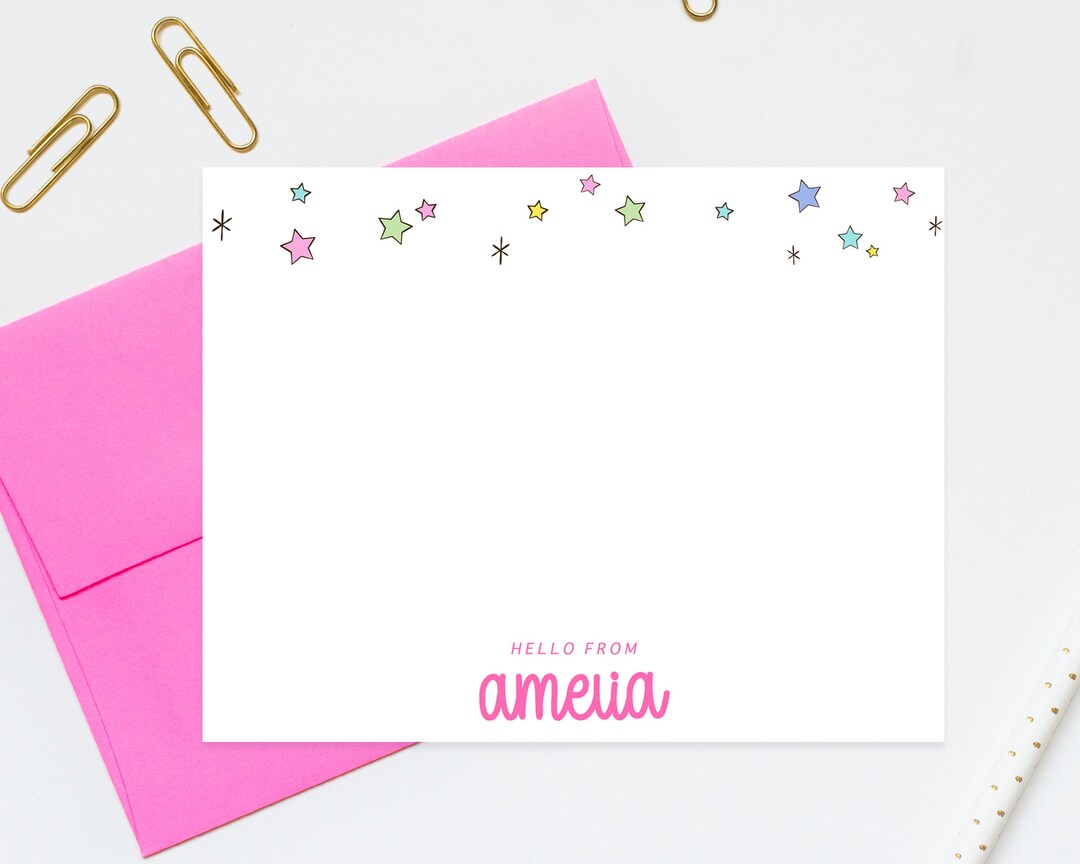 Personalized Star Stationery for Girls Stars Birthday - Etsy